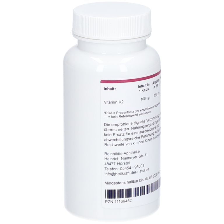 Vitamin K2 (MK7) 100 µg Kapseln 90 St - Shop Apotheke