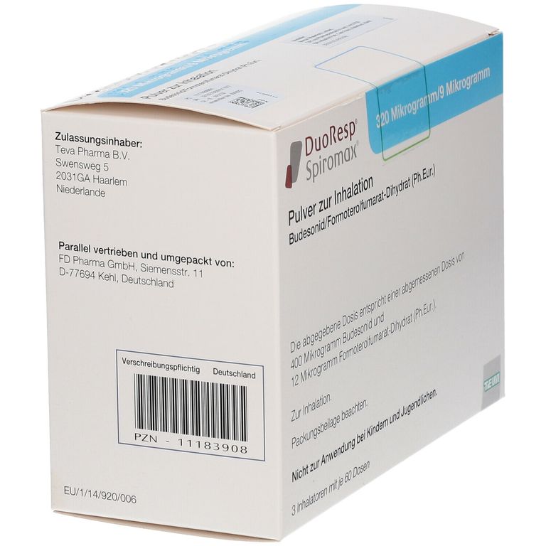 Duoresp Spiromax 320 µg/9 µg/Dosis 3 St mit dem E-Rezept kaufen - Shop ...