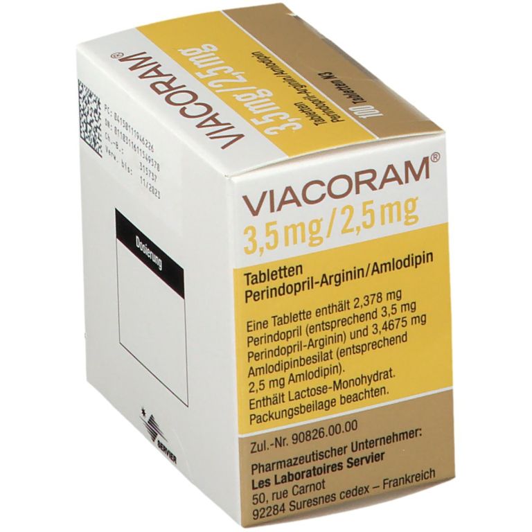 VIACORAM® 3,5 mg/2,5 mg 100 St mit dem E-Rezept kaufen - Shop Apotheke