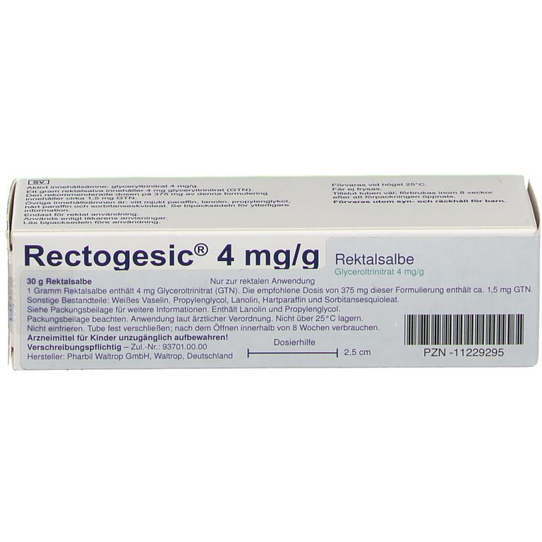 Rectogesic 4 mg/g Rektalsalbe 30 g mit dem E-Rezept kaufen - Shop Apotheke