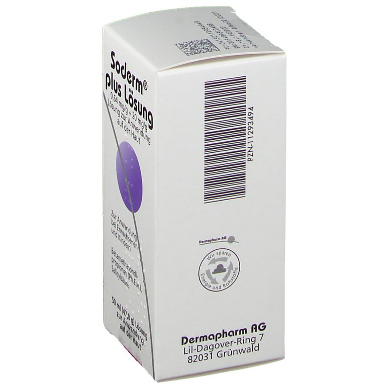 Soderm® Plus Lösung 0,64 mg/g + 20 mg/g 50 ml mit dem E-Rezept kaufen ...