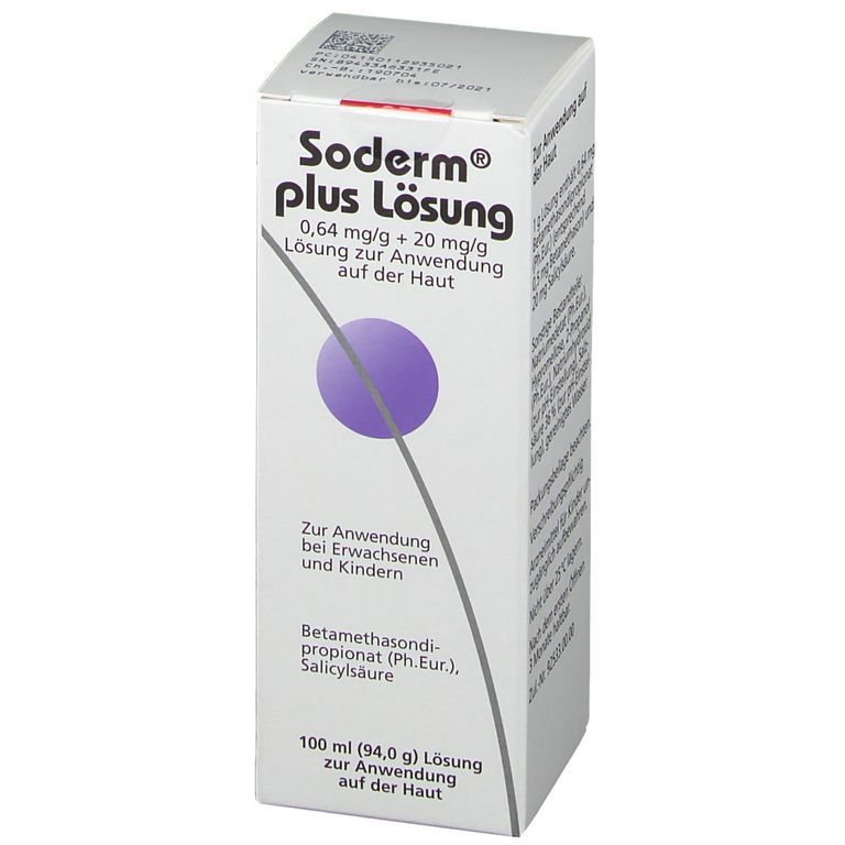 Soderm® Plus Lösung 0,64 mg/g + 20 mg/g 100 ml mit dem E-Rezept kaufen ...