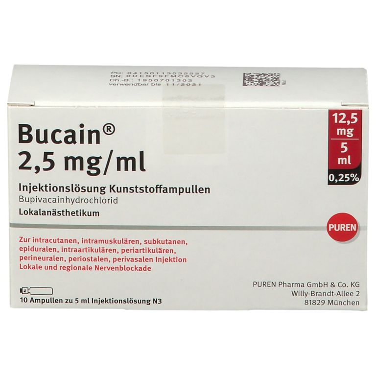 Bucain® 2,5 mg/ml 10x5 ml mit dem E-Rezept kaufen - Shop Apotheke
