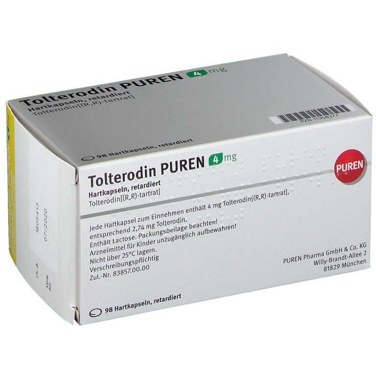 Tolterodin PUREN 4 mg 98 St mit dem E-Rezept kaufen - Shop Apotheke