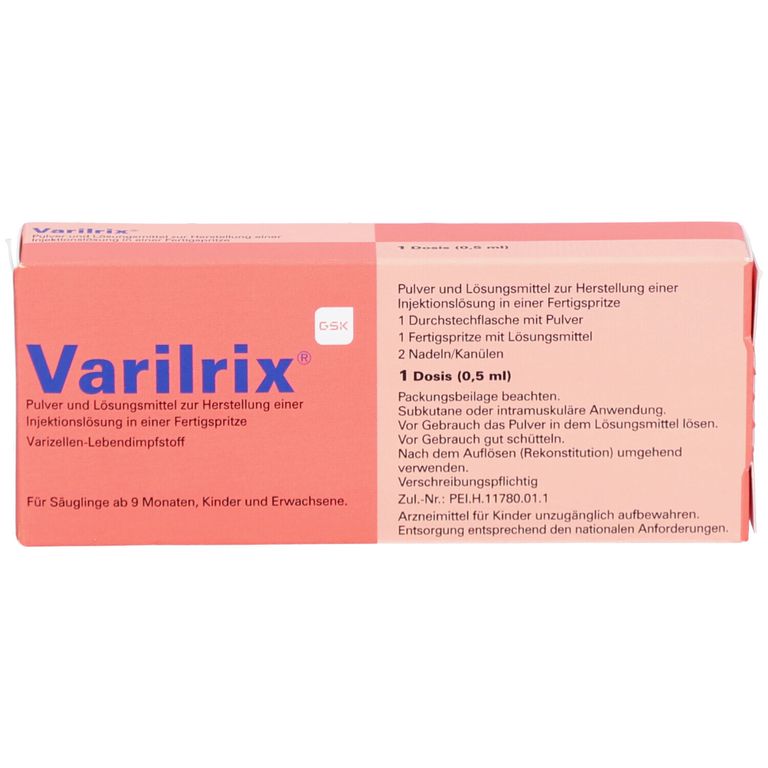 VARILRIX Fertigspritze Plv.u.LM z.Her.e.Inj.-Lsg. 1 St mit dem E-Rezept ...