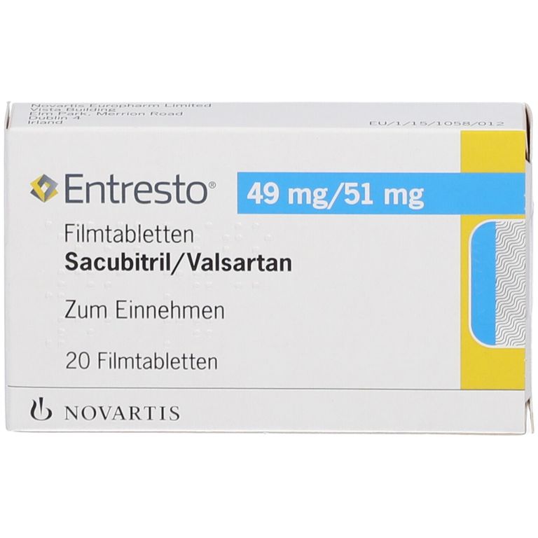 Entresto® 49 mg/51 mg 20 St mit dem E-Rezept kaufen - Shop Apotheke