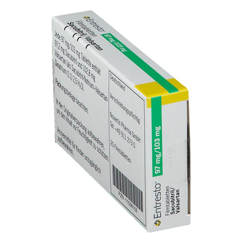 Entresto® 97 mg/103 mg 20 St mit dem E-Rezept kaufen - Shop Apotheke