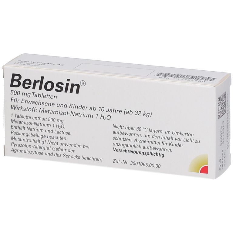 Berlosin® 500 mg 20 St mit dem E-Rezept kaufen - Shop Apotheke