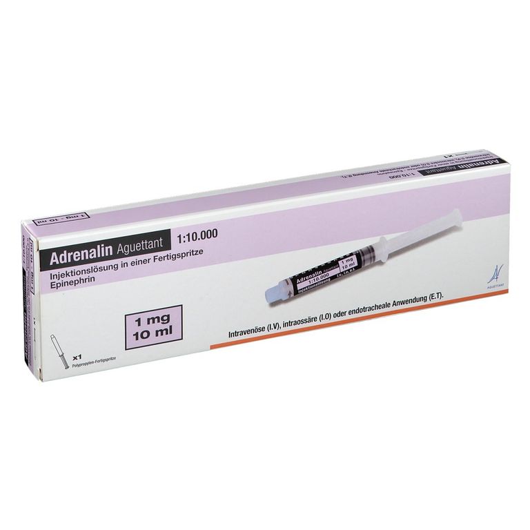 Adrenalin Aguettan 1:10.000 Injektionslösung in einer Fertigspritze ...
