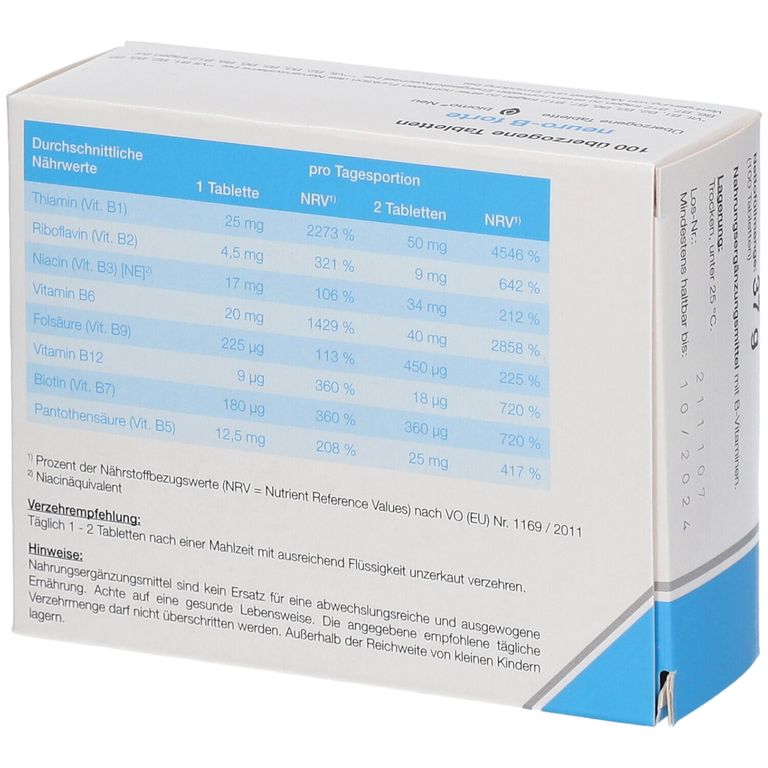 neuro-B forte biomo® Neu 100 St - Shop Apotheke