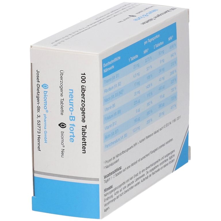 neuro-B forte biomo® Neu 100 St - Shop Apotheke