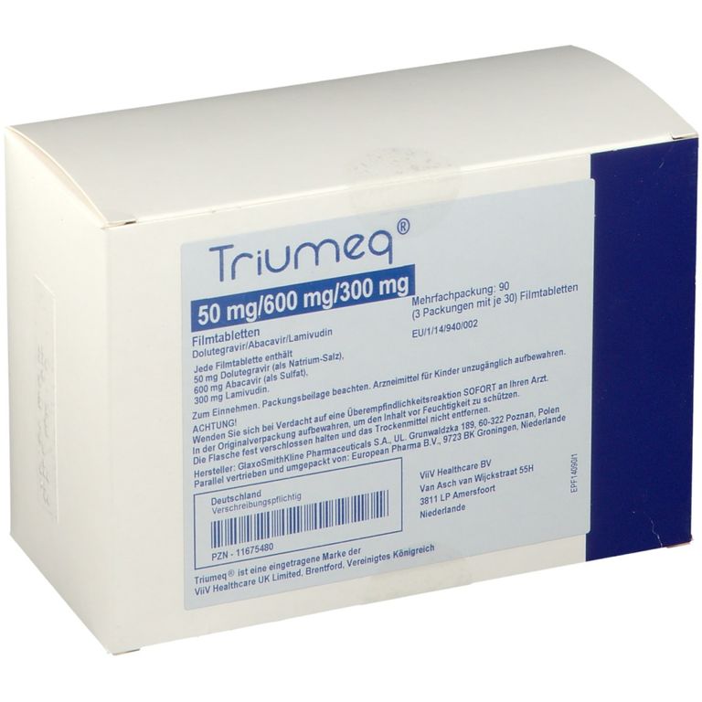 Triumeq® 50 mg/600 mg/300 mg 90 St mit dem E-Rezept kaufen - Shop Apotheke