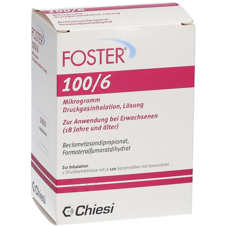 Foster 100/6 µg 120 Hub Dosieraerosol 2 St mit dem E-Rezept kaufen ...