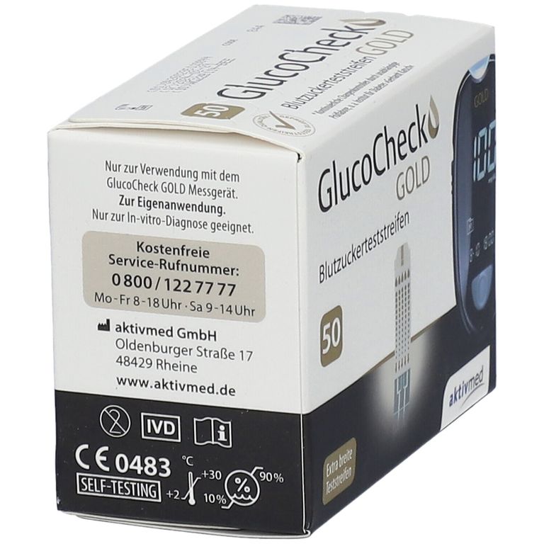 GlucoCheck GOLD Blutzuckerteststreifen 50 St | Shop Apotheke