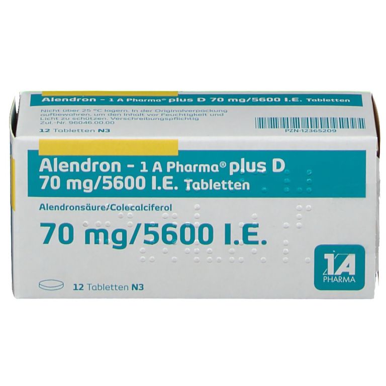 Alendron - 1 A Pharma® plus D 70 mg/5600 I.E. 12 St mit dem E-Rezept ...