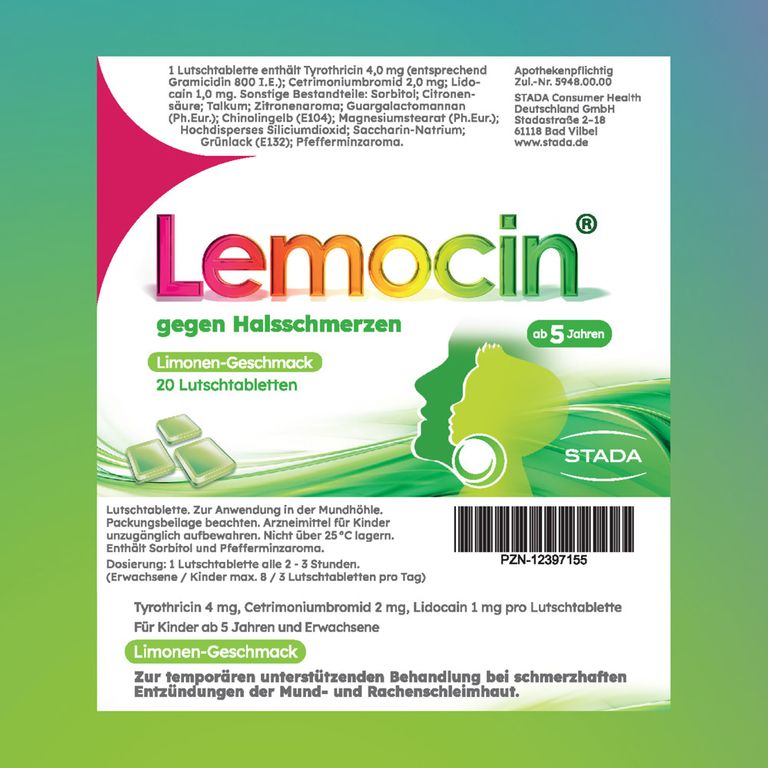 Lemocin® gegen Halsschmerzen Limettengeschmack ab 5 Jahren 20 St - Shop ...