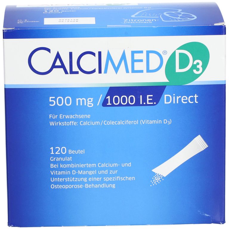 CALCIMED® D3 500mg / 1000 I.E. Direct 120 St - Shop Apotheke