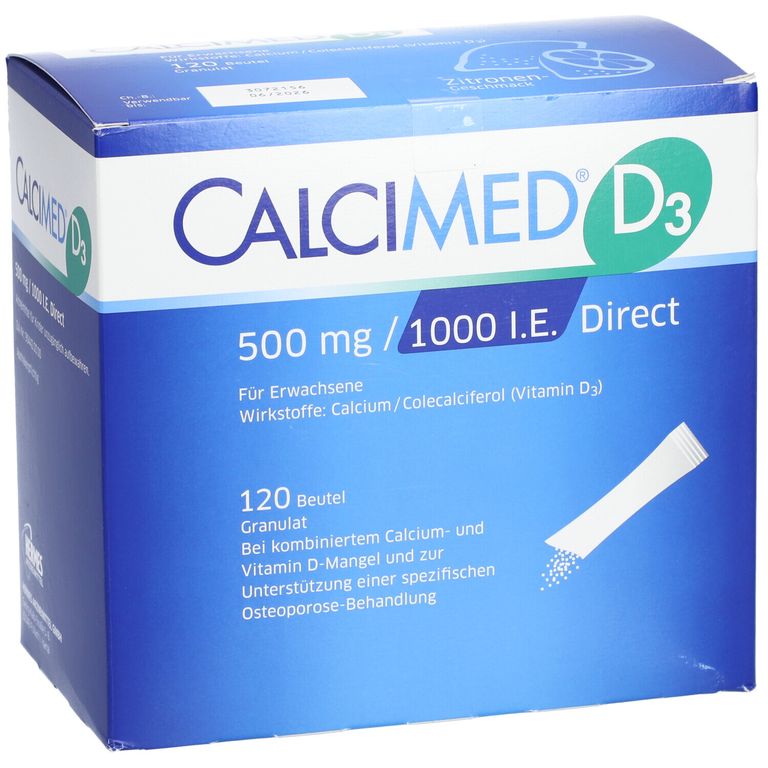 CALCIMED® D3 500mg / 1000 I.E. Direct 120 St - Shop Apotheke