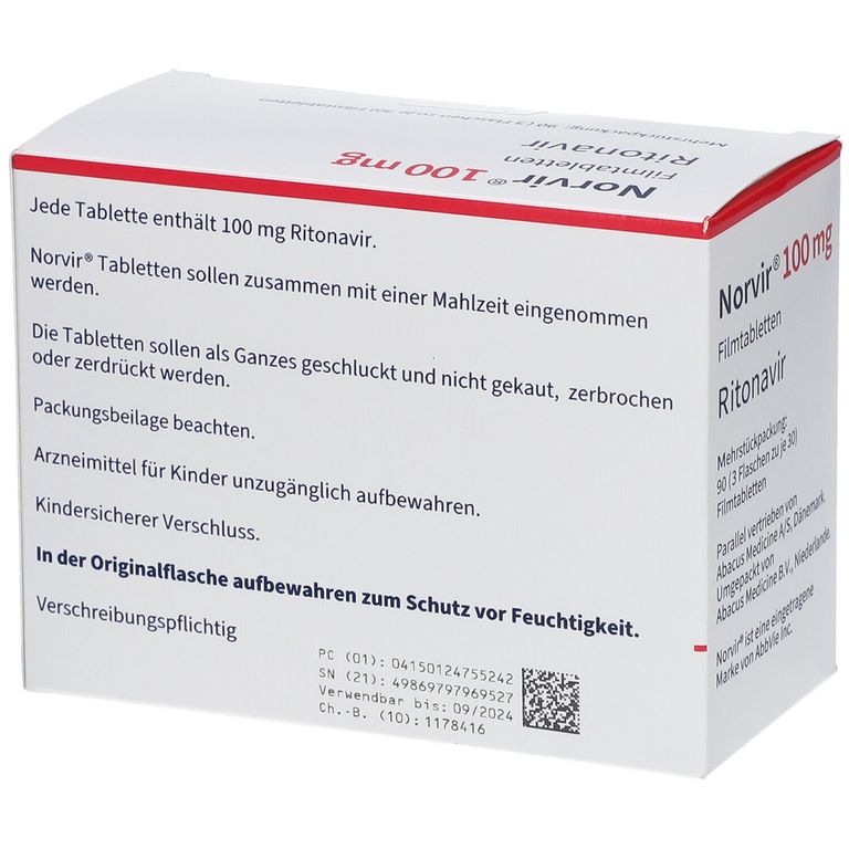 Norvir® 100Mg 90 St mit dem E-Rezept kaufen - Shop Apotheke