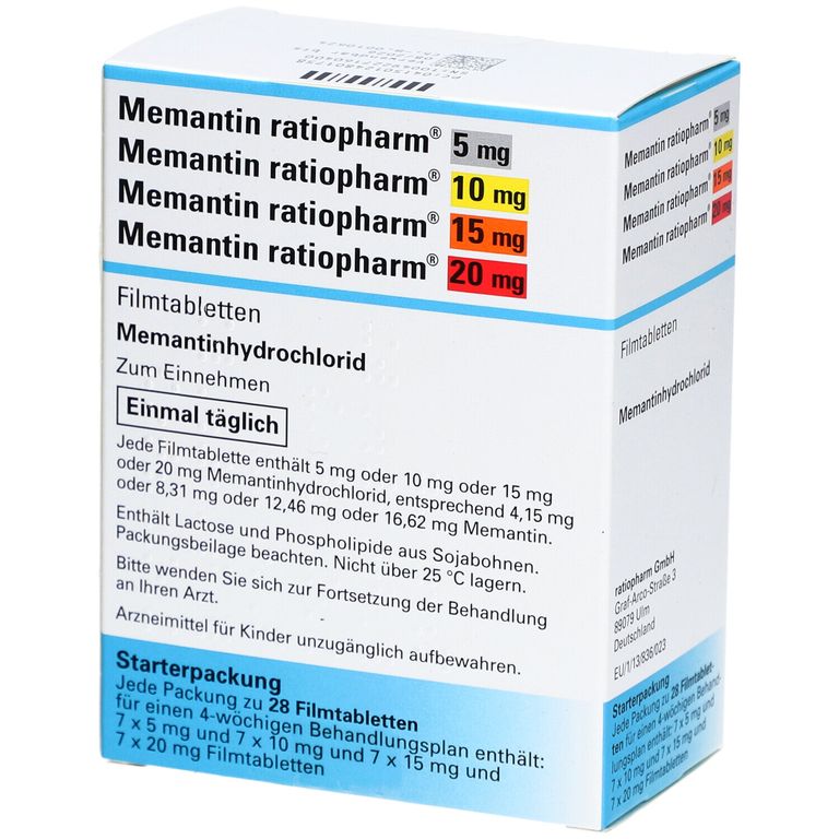 Memantin-ratiopharm® 5 mg/10 mg/15 mg/20 mg 28 St mit dem E-Rezept ...