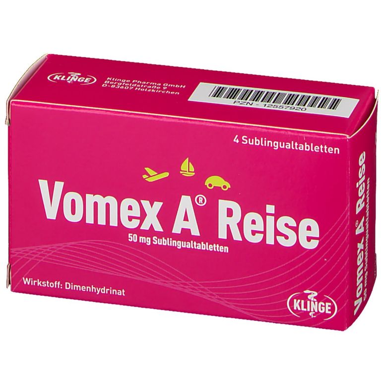 Vomex A® Reise 50 mg 4 St - Shop Apotheke