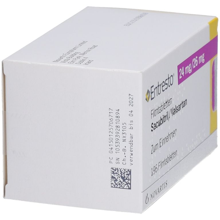 Entresto® 24 mg/26 mg 196 St mit dem E-Rezept kaufen - Shop Apotheke