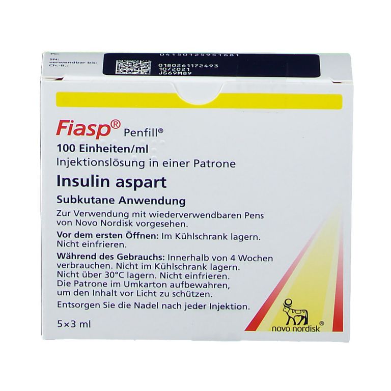 Fiasp® Penfill® 100 Einheiten/ml 5x3 ml mit dem E-Rezept kaufen - Shop ...