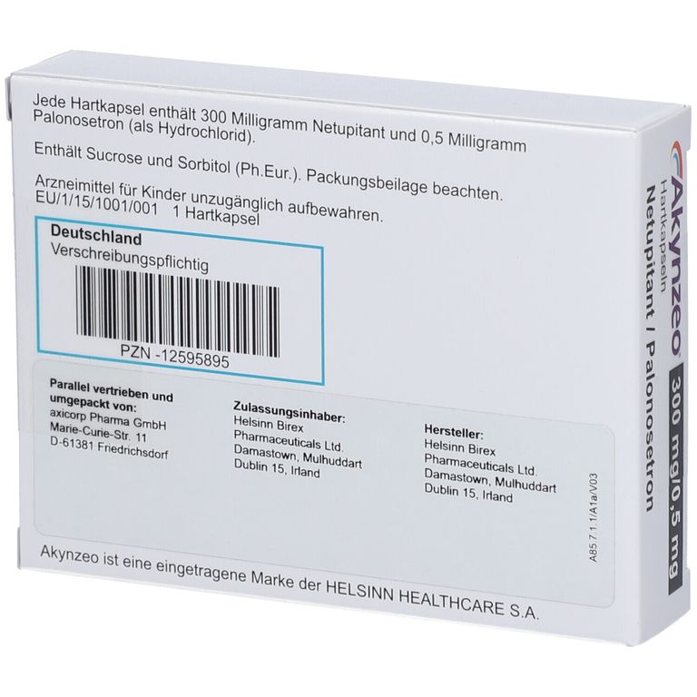 Akynzeo 300 mg/0,5 mg 1 St mit dem E-Rezept kaufen - Shop Apotheke