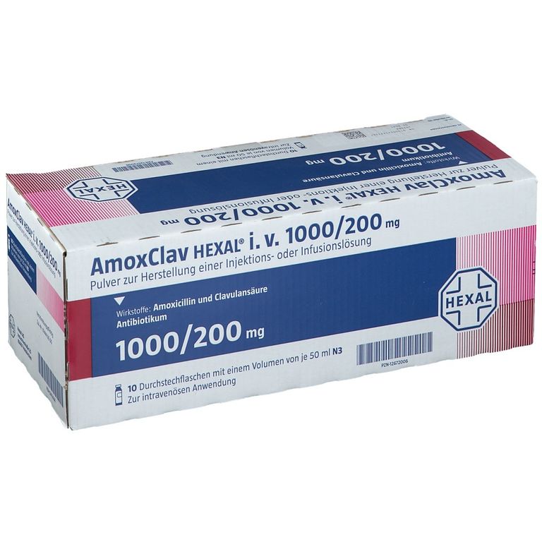 AmoxClav HEXAL® i.v. 1000/200 mg 10 St mit dem E-Rezept kaufen - Shop ...