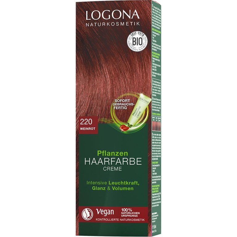 LOGONA Naturkosmetik Pflanzen-Haarfarbe Creme 220 Weinrot 150 ml - Shop ...
