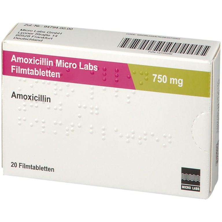 Amoxicillin Micro Labs 750 mg 20 St mit dem E-Rezept kaufen - Shop Apotheke