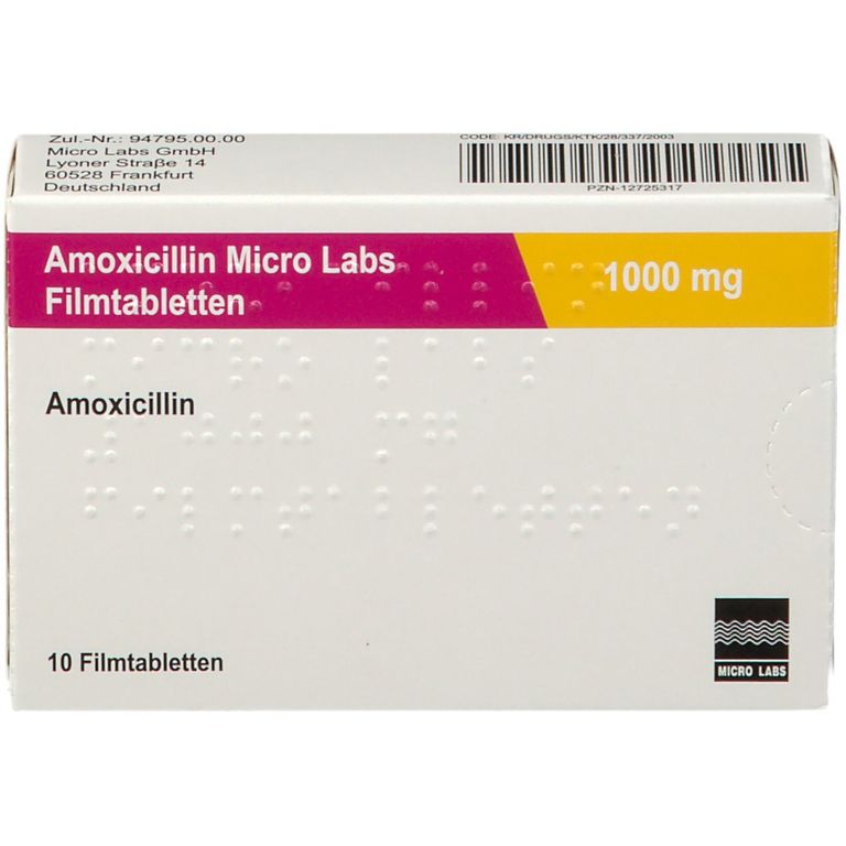 Amoxicillin Micro Labs 1000 mg 10 St mit dem E-Rezept kaufen - Shop ...