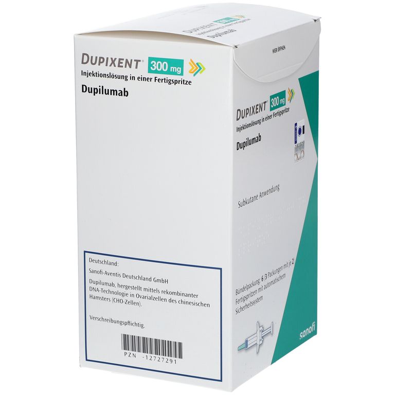 DUPIXENT 300 mg Inj.-Lsg.i.e.Fertigspr.m.Sich.Sys. 6 St mit dem E ...