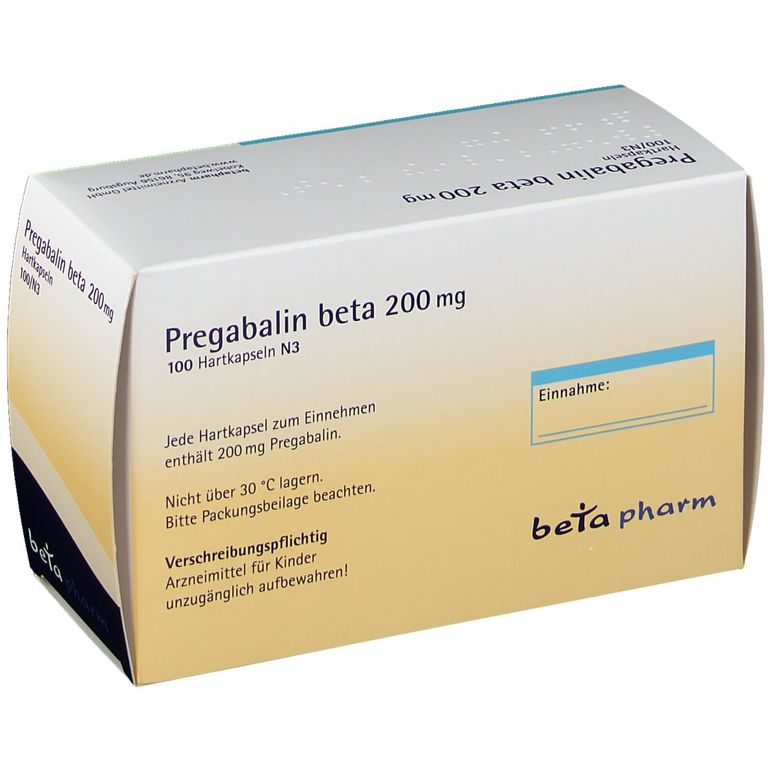 Pregabalin beta 200 mg 100 St mit dem E-Rezept kaufen - Shop Apotheke