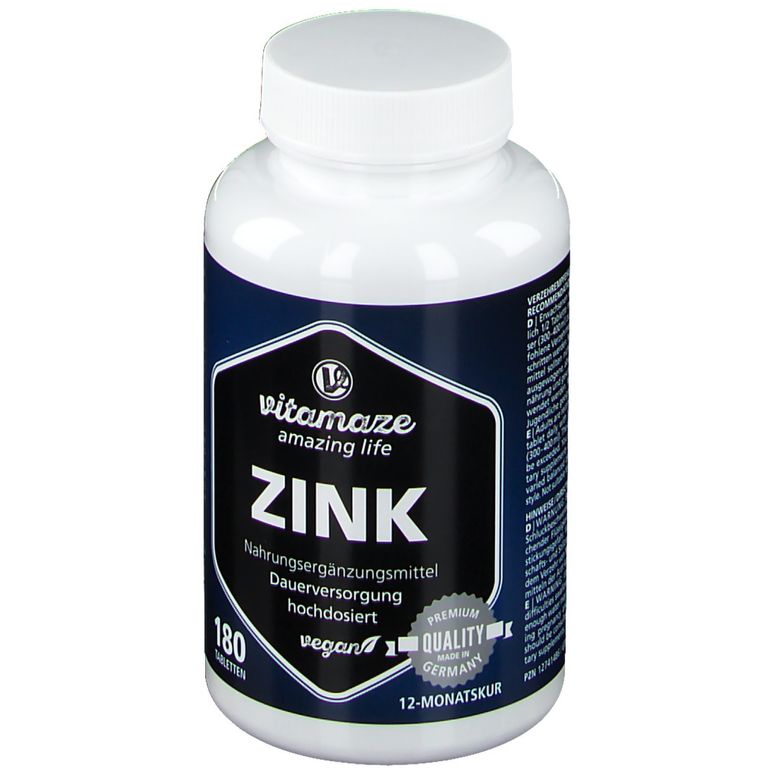 Vitamaze ZINK 25 mg hochdosiert vegan 180 St - Shop Apotheke