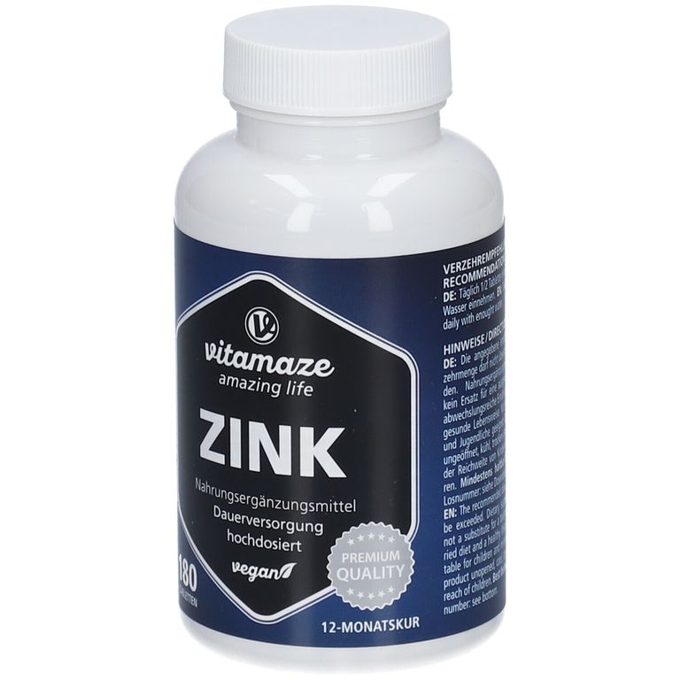 Vitamaze ZINK 25 mg hochdosiert vegan 180 St - Shop Apotheke