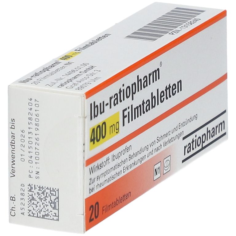 Ibu-ratiopharm® 400 mg 20 St mit dem E-Rezept kaufen - Shop Apotheke