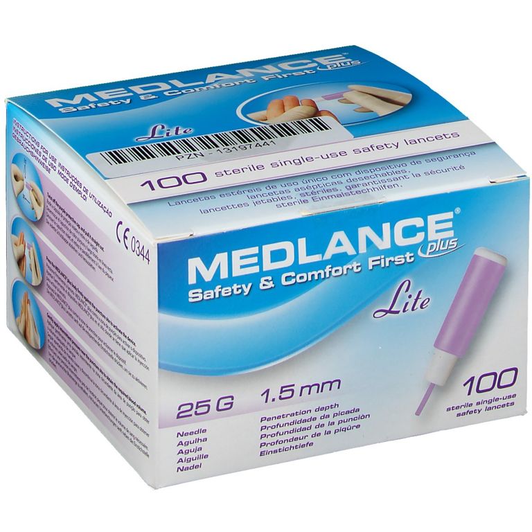 MEDLANCE® plus Lite Sicherheitslanzetten 25 G 100 St - Shop Apotheke