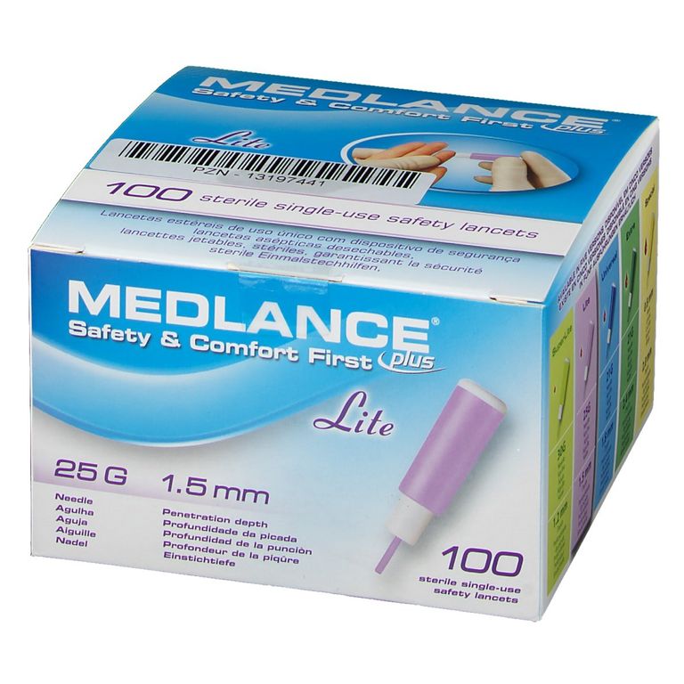 MEDLANCE® plus Lite Sicherheitslanzetten 25 G 100 St - Shop Apotheke