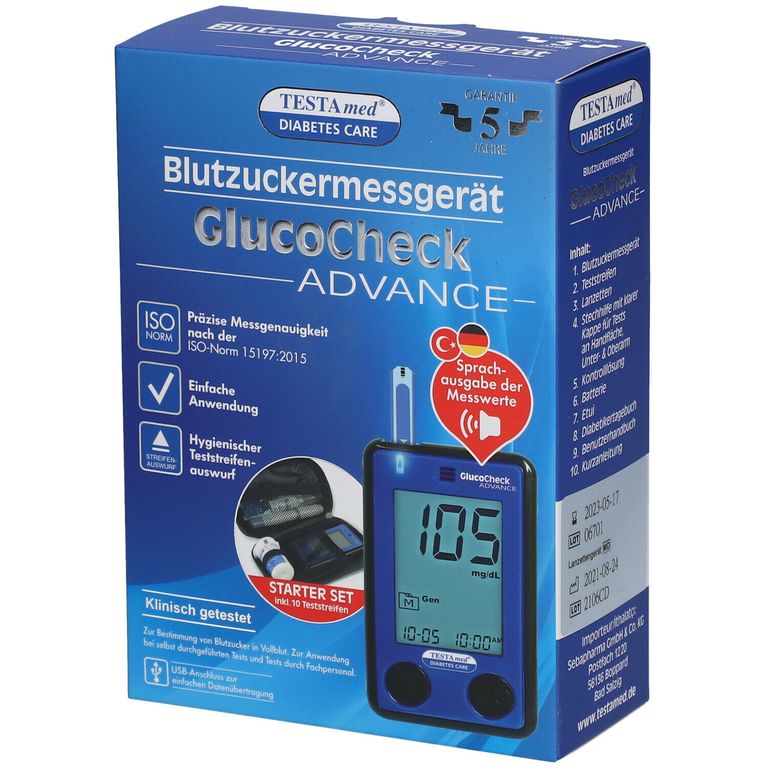 TESTAmed® GlucoCheck ADVANCE 1 St - Shop Apotheke