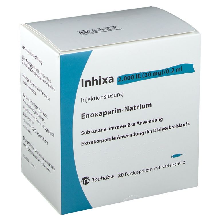Inhixa 2.000 IE 20 mg/0,2 ml 20 St mit dem E-Rezept kaufen - Shop Apotheke