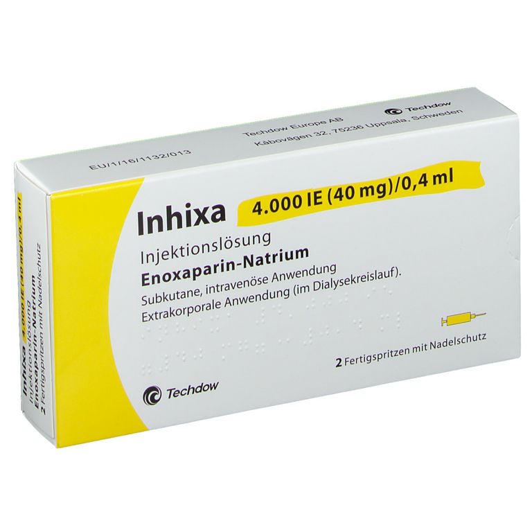 Inhixa 4.000 IE 40 mg/0,4 ml 2 St mit dem E-Rezept kaufen - Shop Apotheke