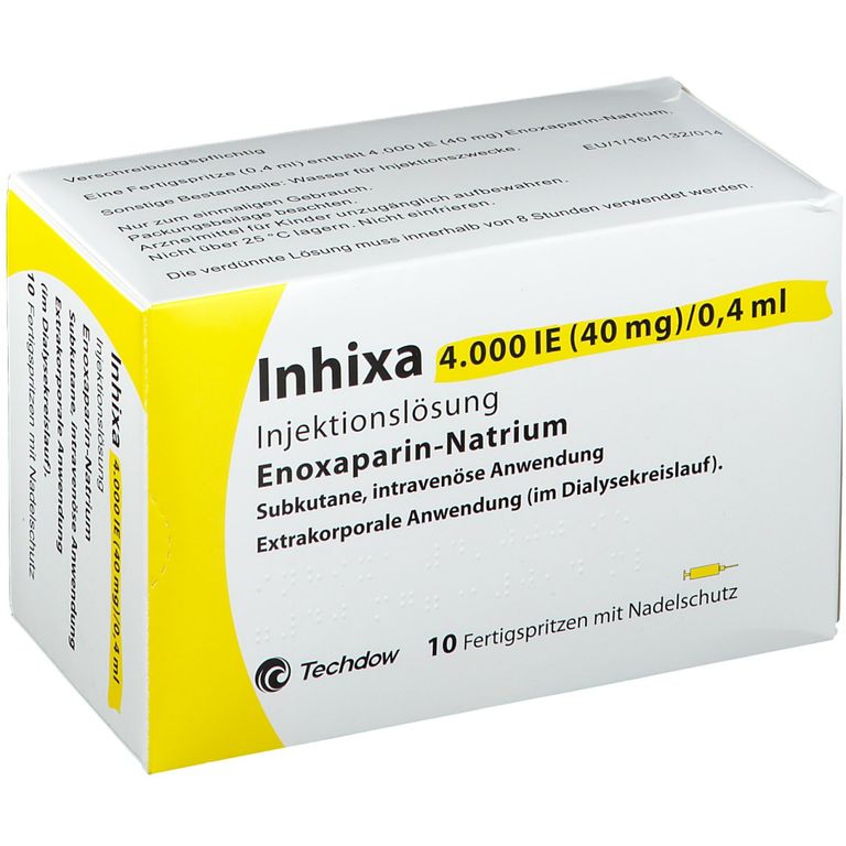 Inhixa 4.000 IE 40 mg/0,4 ml 10 St mit dem E-Rezept kaufen - Shop Apotheke