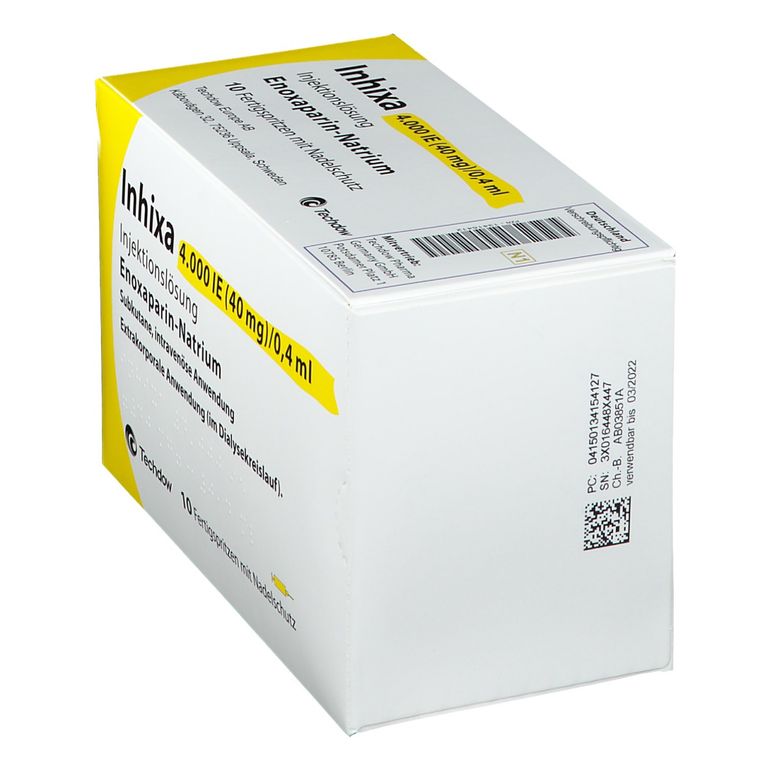 Inhixa 4.000 IE 40 mg/0,4 ml 10 St mit dem E-Rezept kaufen - Shop Apotheke