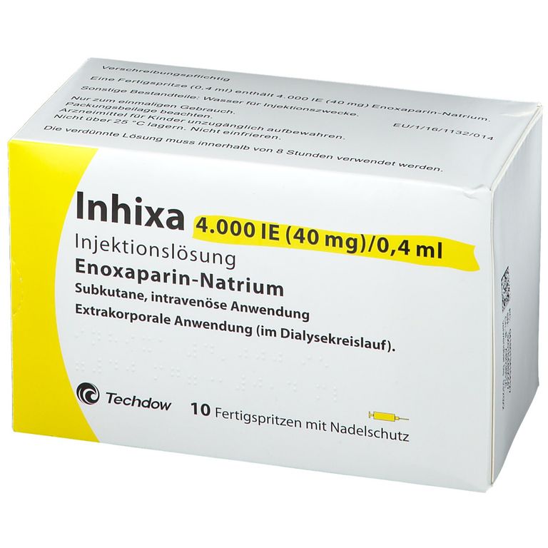 Inhixa 4.000 IE 40 mg/0,4 ml 10 St mit dem E-Rezept kaufen - Shop Apotheke