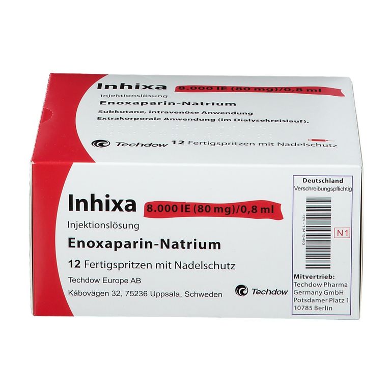 Inhixa 8.000 IE 80 mg/0,8 ml 12 St mit dem E-Rezept kaufen - Shop Apotheke