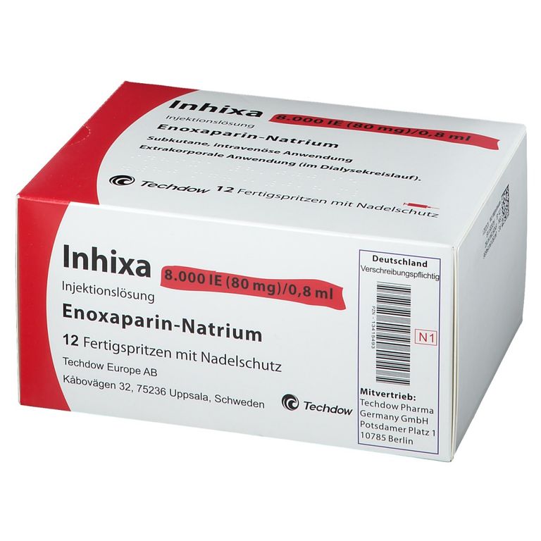 Inhixa 8.000 IE 80 mg/0,8 ml 12 St mit dem E-Rezept kaufen - Shop Apotheke