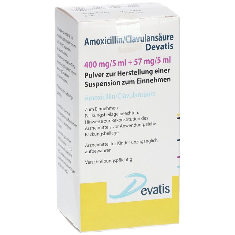 Amoxicillin/Clavulansäure Devatis 400 mg/5 ml + 57 mg/5 ml 70 ml mit ...