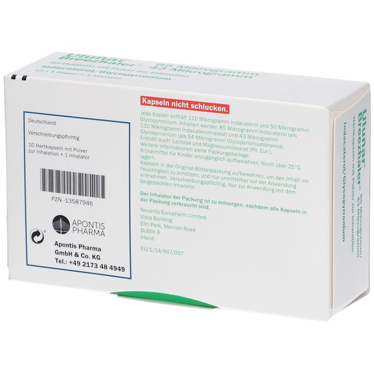 Ulunar® Breezhaler® 85 µg/43 µg 10 St mit dem E-Rezept kaufen - Shop ...