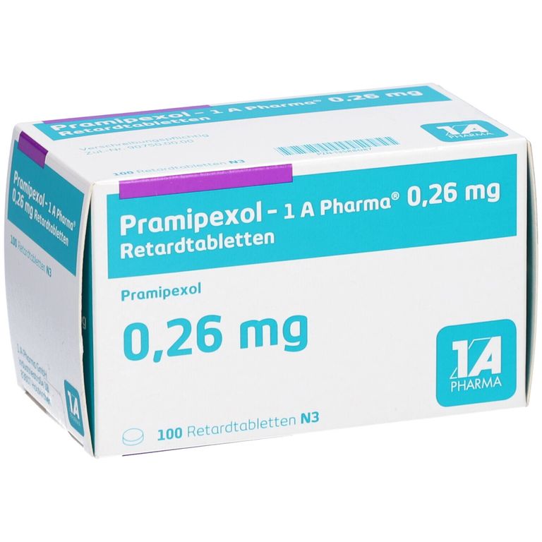 Pramipexol 1A Pharma® 0.26 100 St mit dem E-Rezept kaufen - Shop Apotheke